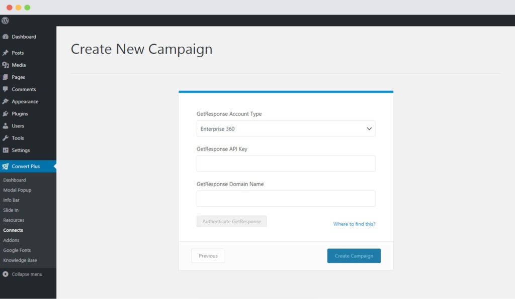 GetResponse & WordPress Popup Plugin ConvertPlug