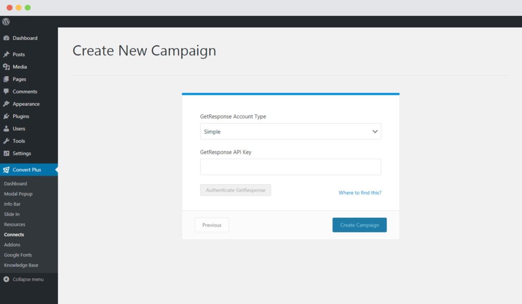 GetResponse & WordPress Popup Plugin ConvertPlug